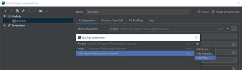 webstorm 2018 2 eap 182 3208 debug with node js on wsl new ui for