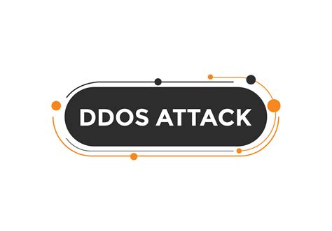 Ddos Attack Text Button Ddos Attack Speech Bubble Ddos Attack Text Web Template Vector