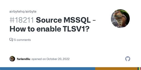 Source Mssql How To Enable Tlsv1 · Issue 18211 · Airbytehqairbyte