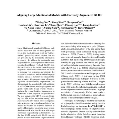 Aligning Large Multimodal Models With Factually Augmented RLHF ACL Anthology
