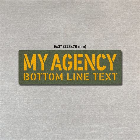 8 х 3 Custom Text Laser Cut Tactical Id Patch With Hook Fastener