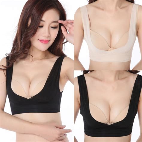 Japan Women Support Push Up Bra Cleavage Breast Care Body Shaper Vest Posture Corrector Chest