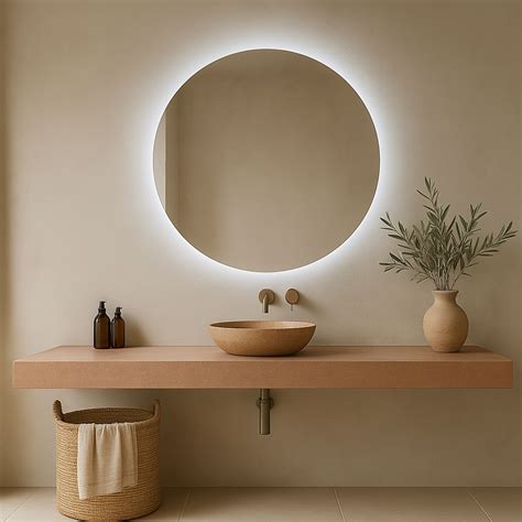 Espejo De Baño Con Luz Led Ambiente Teide Grisplata 50x50 Cm Leroy