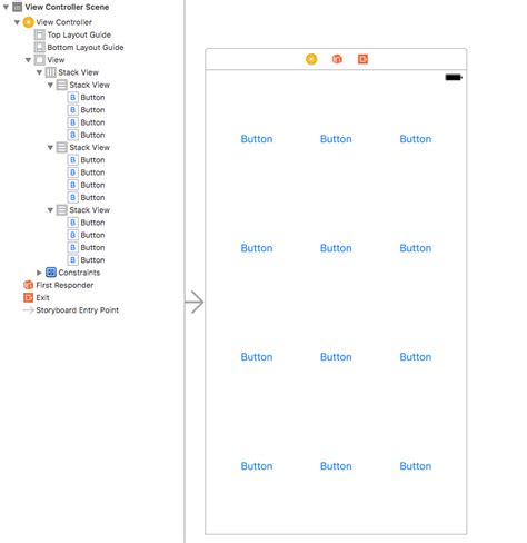 Best Way To Set Up A 4x4 Grid Of Buttons In Swift 3 Stack Overflow