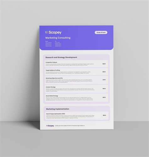Editable Canva Project Scope Template For Marketing Consulting Etsy