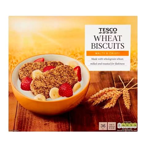 Tesco Wheat Biscuits 36 Pack 645g Bacon By The Box