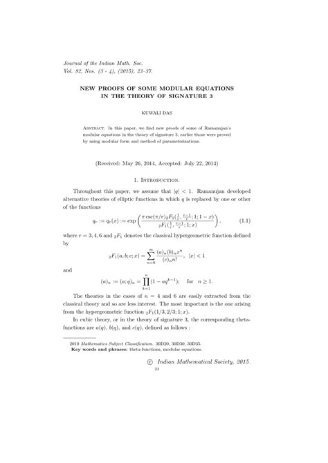 pdf new proofs of some modular equations of signature 3