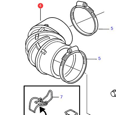 Air Filter Hose D4 D6 Volvo Penta 3584004