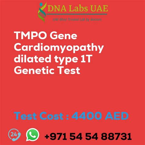 Tmpo Gene Cardiomyopathy Dilated Type 1t Genetic Test Cost Dna Labs Uae