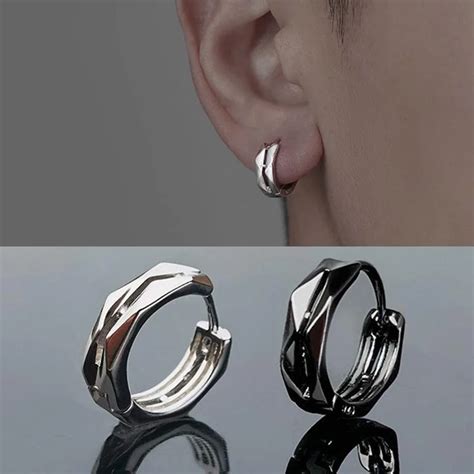 남성용 새로운 입체 기하학 귀걸이 더블 레이어 귀걸이 스테인레스 스틸 귀걸이 힙합 펑크 파티 주얼리 선물 Aliexpress