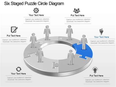 Six Staged Puzzle Circle Diagram Powerpoint Template Slide Template Presentation Sample Of