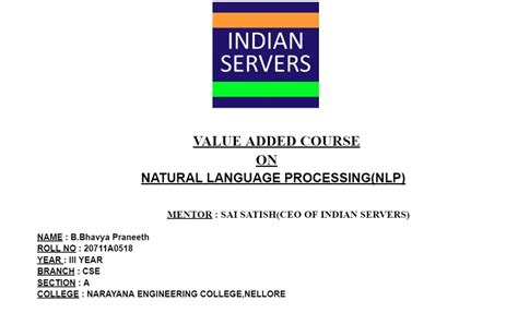 Bhavya Praneeth On Linkedin Indianservers Nlp Necn Saisatish