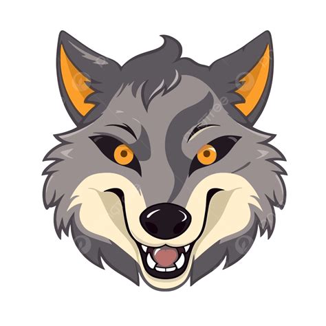 狼剪貼畫卡通狼頭黃眼睛和橙色的牙齒 向量 狼 剪貼畫 卡通片向量圖案素材免費下載，png，eps和ai素材下載 Pngtree