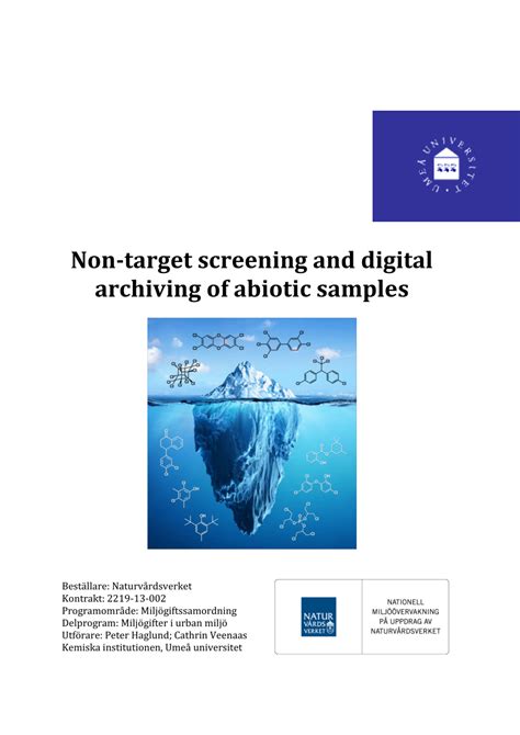 Pdf Non Target Screening And Digital Archiving Of Abiotic Samples