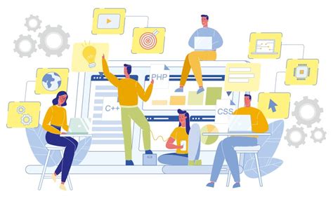 developing programming and coding technologies vector image