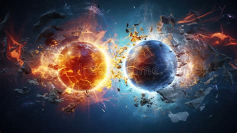 Subatomic Proton Particle Collision Nuclear Fusion Concept Stock