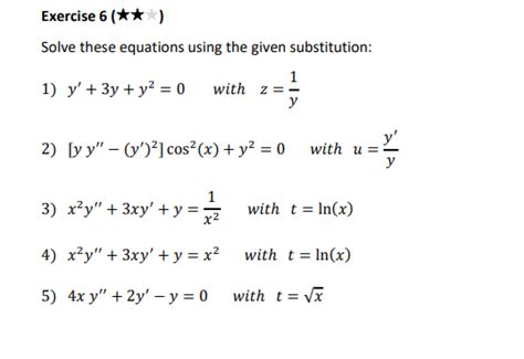 Solved Exercise Solve These Equations Using The Chegg Com