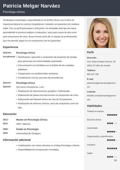 Hoja De Vida De Psicólogo Curriculum Vitae De Psicólogo Guía