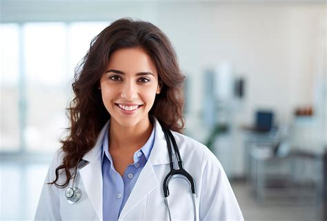 Premium Ai Image Young Smiling Girl Is A General Practitioner