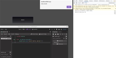 Cant Call A Javascript Function From Custom Html Shell Rgodot