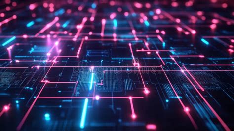 Abstract Digital Network Data Flow Lines Stock Image Image Of Nodes