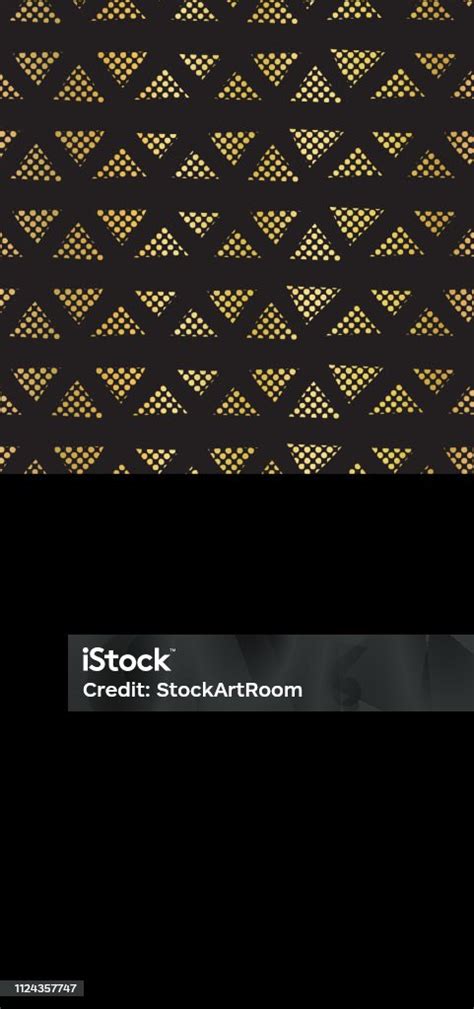 금박 기하학적 인 삼각형 원활한 벡터 패턴입니다 빛나는 라인의 삼각형에 검은색 웹 배너 웨딩 파티 초대장 생일 축 하 결혼식 새 해에 대 한 우아한 디자인 0명에 대한 스톡