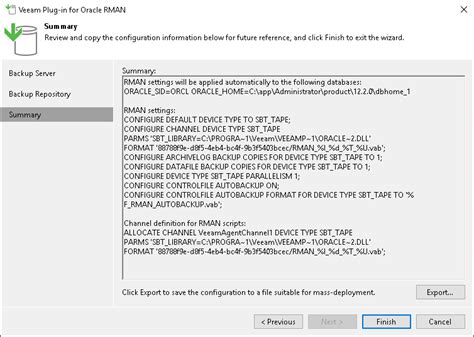 Configuring Plug In On Microsoft Windows Veeam Plug Ins For