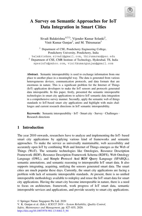 Pdf A Survey On Semantic Approaches For Iot Data Integration In Smart Cities
