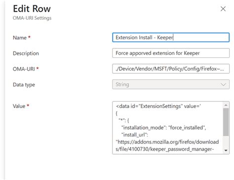 force install firefox extensions via intune configuration policy r intune