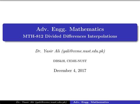 Newtons Divided Difference Formulation Pdf