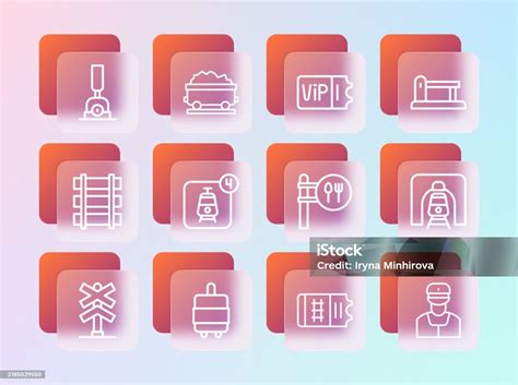 라인 철도 장벽 여행 가방 카페 및 레스토랑 위치 기차표 온라인 예약 철도 및 석탄 기차 마차 아이콘을 전환하기위한 화살표를 설정합니다 벡터 0명에 대한 스톡 벡터 아트 및