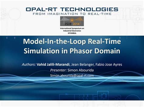 Opal Rt Model In The Loop Real Time Simulation Pdf