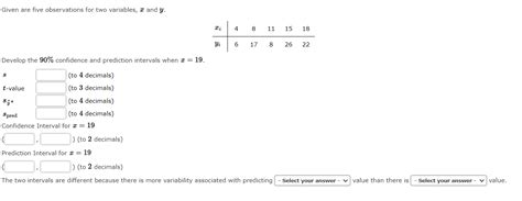 Solved Given Are Five Observations For Two Variables X And
