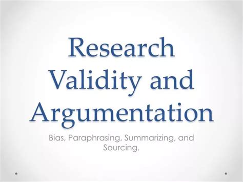 PPT Research Validity And Argumentation PowerPoint Presentation Free Download ID