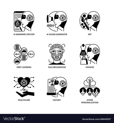 Generative Ai Icon Set Royalty Free Vector Image