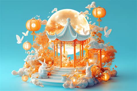 中秋夜的欢乐场景插画图片下载 正版图片601652049 摄图网