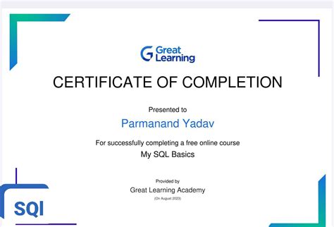Parmanand Yadav On Linkedin Certificate Of Sql