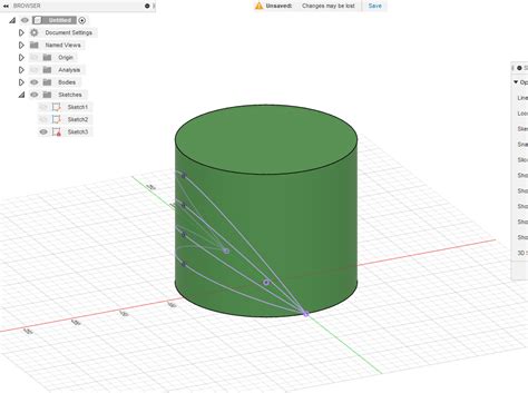 how to i put grooves a cylinder on an angled plane autodesk community
