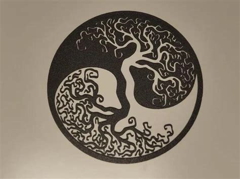 Tree Of Life Yin Yang Style D Printed Wall Art Etsy