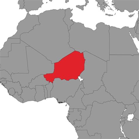 Premium Vector Niger On World Map Vector Illustration