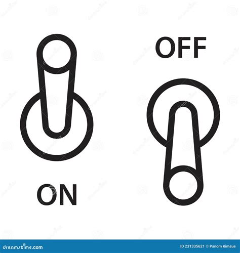 Electric Switch Outline Icon Vector Power Off Linear Style Sign Toggle Switch Off Position For