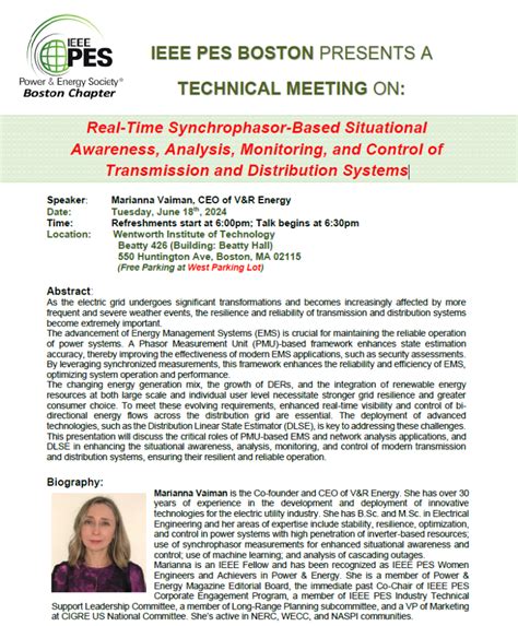 Ieee Boston Pes Technical Meeting Real Time Synchrophasor Based Situational Awareness Analysis