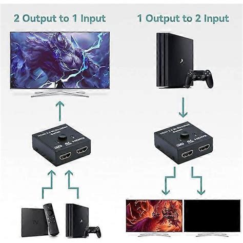 Switch Displayport 4k Hdmi Splitter Bi Directional Input 2 Output 2 Input 1 Output Switch Mini