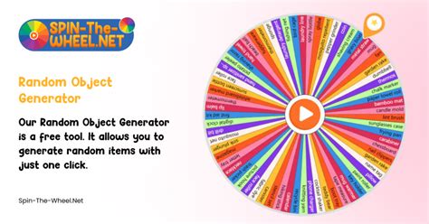 Random Object Generator Spin To Generate Random Items