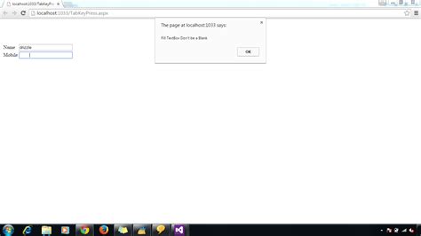 On Pressing Tab Key Text Field Without Data Required Validation Show Using Javascript Onblur In