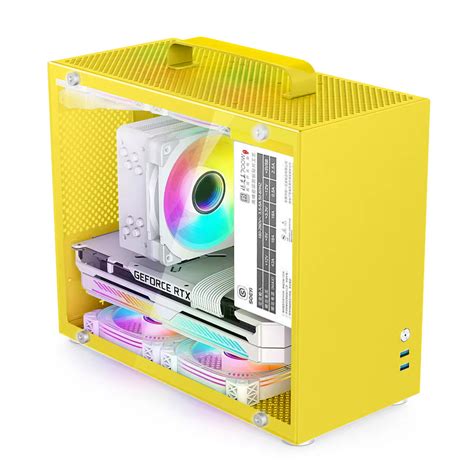 เคสคอมพิวเตอร์ Itx เมนบอร์ด Matx เคสนอกแบบใสด้านข้าง Diy สีขาว Atx มือจับสก์ท็อปมินิมินิ