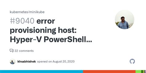 Error Provisioning Host Hyper V Powershell Module Is Not Available · Issue 9040 · Kubernetes