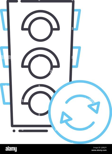 Traffic Control Line Icon Outline Symbol Vector Illustration Concept