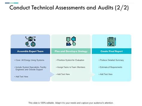 Conduct Technical Assessments And Audits Business Ppt Powerpoint Presentation Icon Layout Ideas