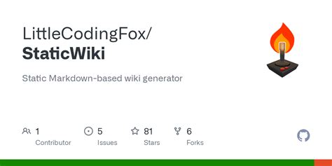 Github Littlecodingfoxstaticwiki Static Markdown Based Wiki Generator